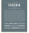 Eugenia Personalized Name Meaning Art Prints – Name Stories