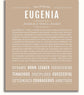 Eugenia Personalized Name Meaning Art Prints – Name Stories