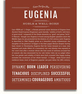 Eugenia Personalized Name Meaning Art Prints – Name Stories