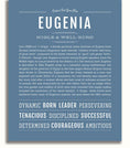 Eugenia Personalized Name Meaning Art Prints – Name Stories