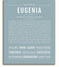 Eugenia Personalized Name Meaning Art Prints – Name Stories