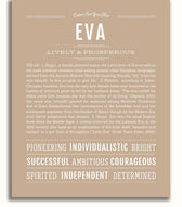 Eva Personalized Name Meaning Art Prints – Name Stories