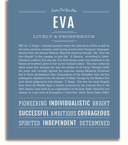 Eva Personalized Name Meaning Art Prints – Name Stories