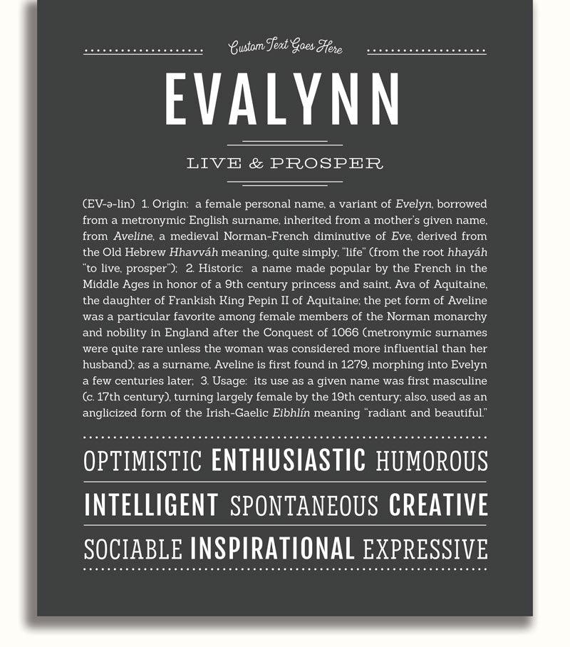 Evalynn | Name Art Print – Name Stories