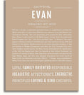 Evan Personalized Name Meaning Art Prints – Name Stories