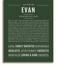 Evan Personalized Name Meaning Art Prints – Name Stories