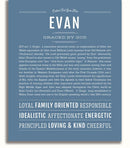 Evan (male) | Name Art Print – Name Stories