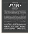 Evander | Name Art Print – Name Stories
