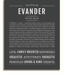 Evander | Name Art Print – Name Stories
