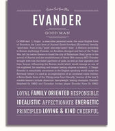 Evander | Name Art Print – Name Stories