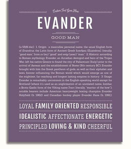 Evander | Name Art Print – Name Stories