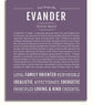 Evander | Name Art Print – Name Stories