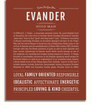 Evander | Name Art Print – Name Stories
