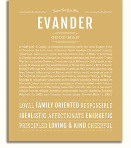 Evander | Name Art Print – Name Stories