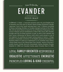 Evander | Name Art Print – Name Stories