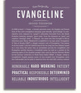Evangeline Personalized Name Meaning Art Prints – Name Stories