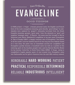 Evangeline | Name Art Print – Name Stories