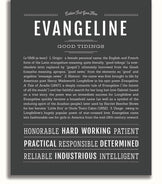Evangeline Personalized Name Meaning Art Prints – Name Stories