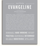 Evangeline Personalized Name Meaning Art Prints – Name Stories