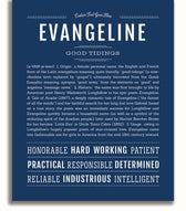 Evangeline Personalized Name Meaning Art Prints – Name Stories
