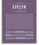Evelyn Personalized Name Meaning Art Prints – Name Stories