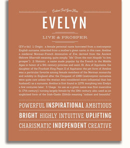 Evelyn | Name Art Print – Name Stories