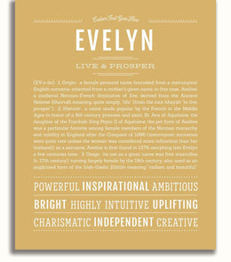 Evelyn | Name Art Print – Name Stories
