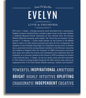 Evelyn Personalized Name Meaning Art Prints – Name Stories