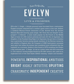 Evelyn Personalized Name Meaning Art Prints – Name Stories