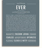 Ever (female) | Name Art Print – Name Stories