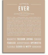 Ever Personalized Name Meaning Art Prints – Name Stories