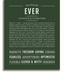 Ever Personalized Name Meaning Art Prints – Name Stories