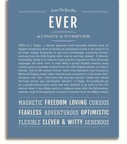 Ever (female) | Name Art Print – Name Stories
