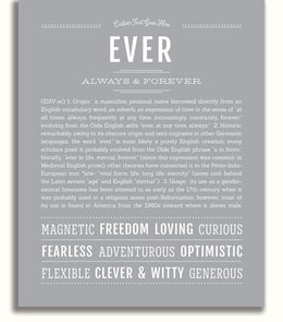 Ever (male) | Name Art Print – Name Stories