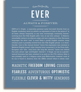 Ever (male) | Name Art Print – Name Stories