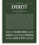 Everett Personalized Name Meaning Art Prints – Name Stories
