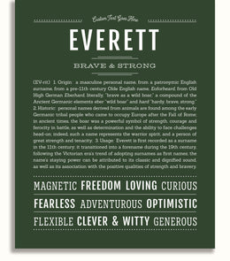 Everett | Name Art Print – Name Stories