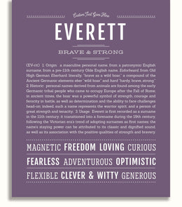 Everett | Name Art Print - Personalized Custom Gifts – Name Stories