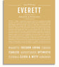 Everett Personalized Name Meaning Art Prints – Name Stories