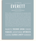 Everett Personalized Name Meaning Art Prints – Name Stories