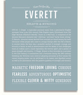 Everett Personalized Name Meaning Art Prints – Name Stories