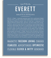 Everett Personalized Name Meaning Art Prints – Name Stories