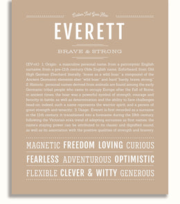Everett | Name Art Print – Name Stories