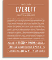 Everett Personalized Name Meaning Art Prints – Name Stories