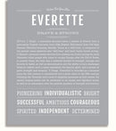 Everette Personalized Name Meaning Art Prints – Name Stories