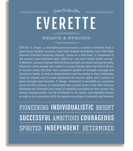 Everette Personalized Name Meaning Art Prints – Name Stories