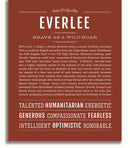Everlee Personalized Name Meaning Art Prints – Name Stories