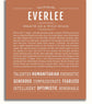Everlee Personalized Name Meaning Art Prints – Name Stories