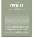 Everlee Personalized Name Meaning Art Prints – Name Stories