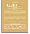 Everleigh Personalized Name Meaning Art Prints – Name Stories
